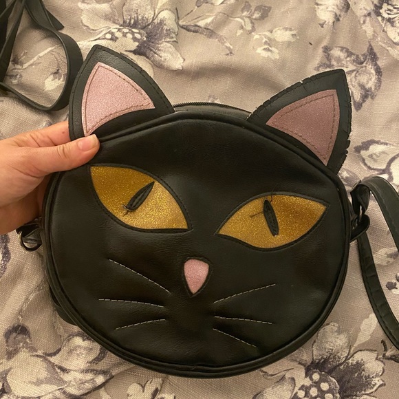 Love Pain and Stitches Black and Orange Cat Bag Purse NWT - munimoro.gob.pe